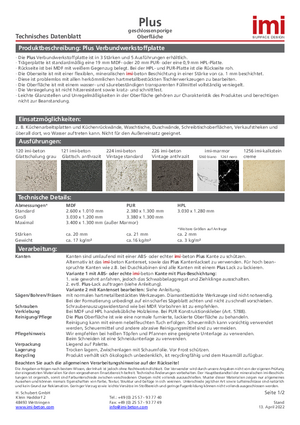 PDF-Kataloge, Datenblätter, Verarbeitungshinweise | imi surface design